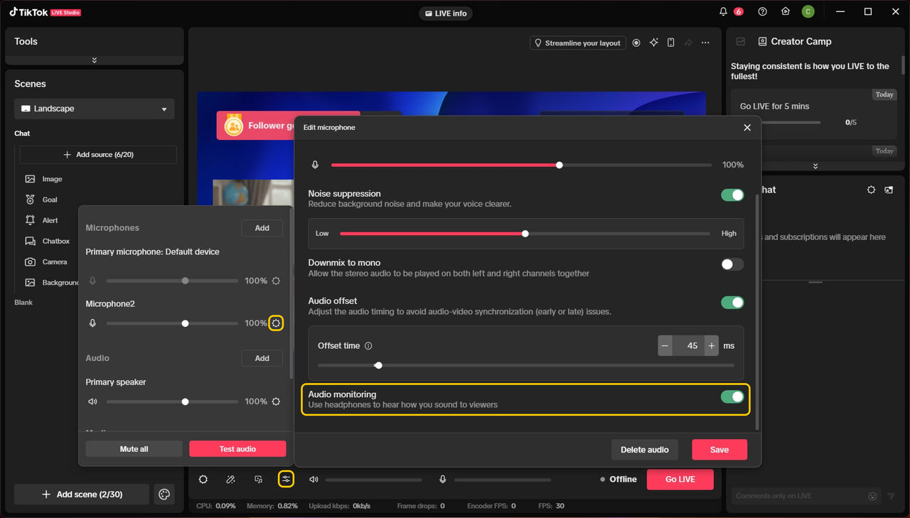 Preview your video and audio | LIVE Studio Help Center