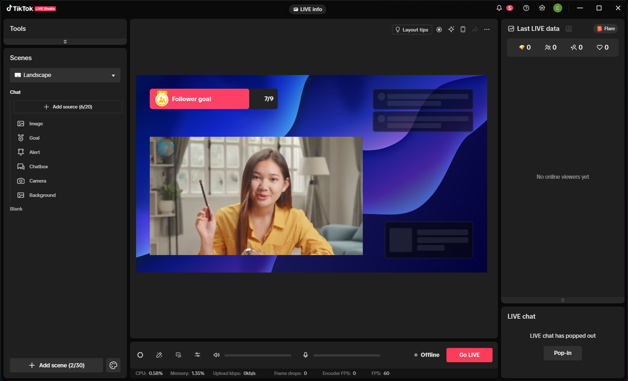 Add a camera source to let viewers know you | LIVE Studio Help Center
