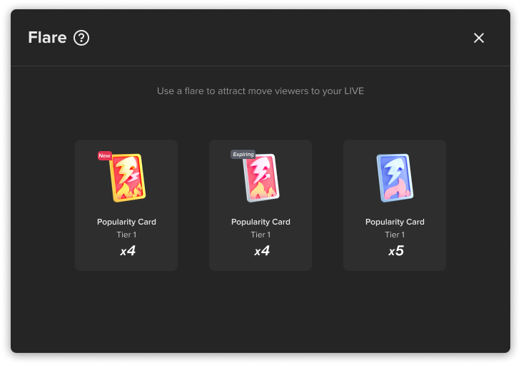 Use flares and Promote to boost exposure | LIVE Studio Help Center