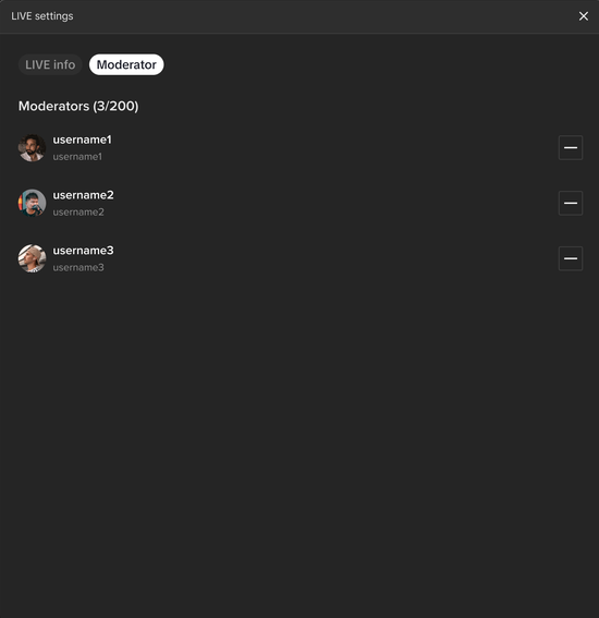 Add moderators to manage LIVE chat comments | LIVE Studio Help Center
