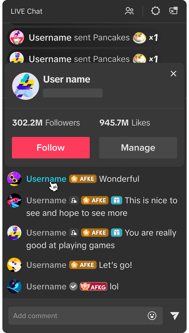 Add moderators to manage LIVE chat comments | LIVE Studio Help Center