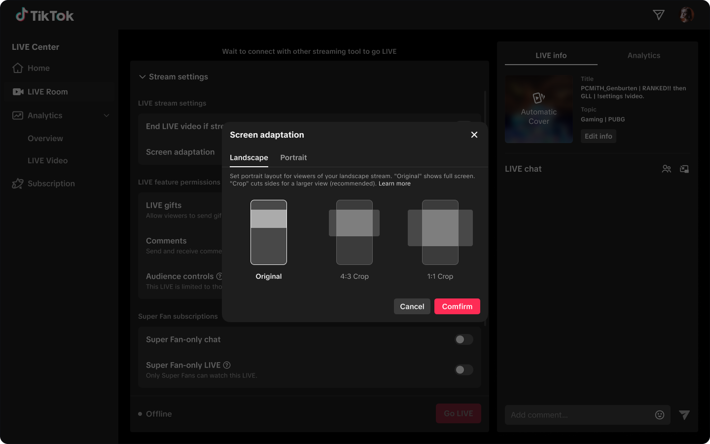 Use Screen-adaptation to enhance the viewing experience | LIVE Studio ...